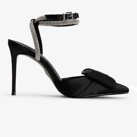 Express | Shoes | New Express Rhinestone Bow Embellished Strap Pumps ...